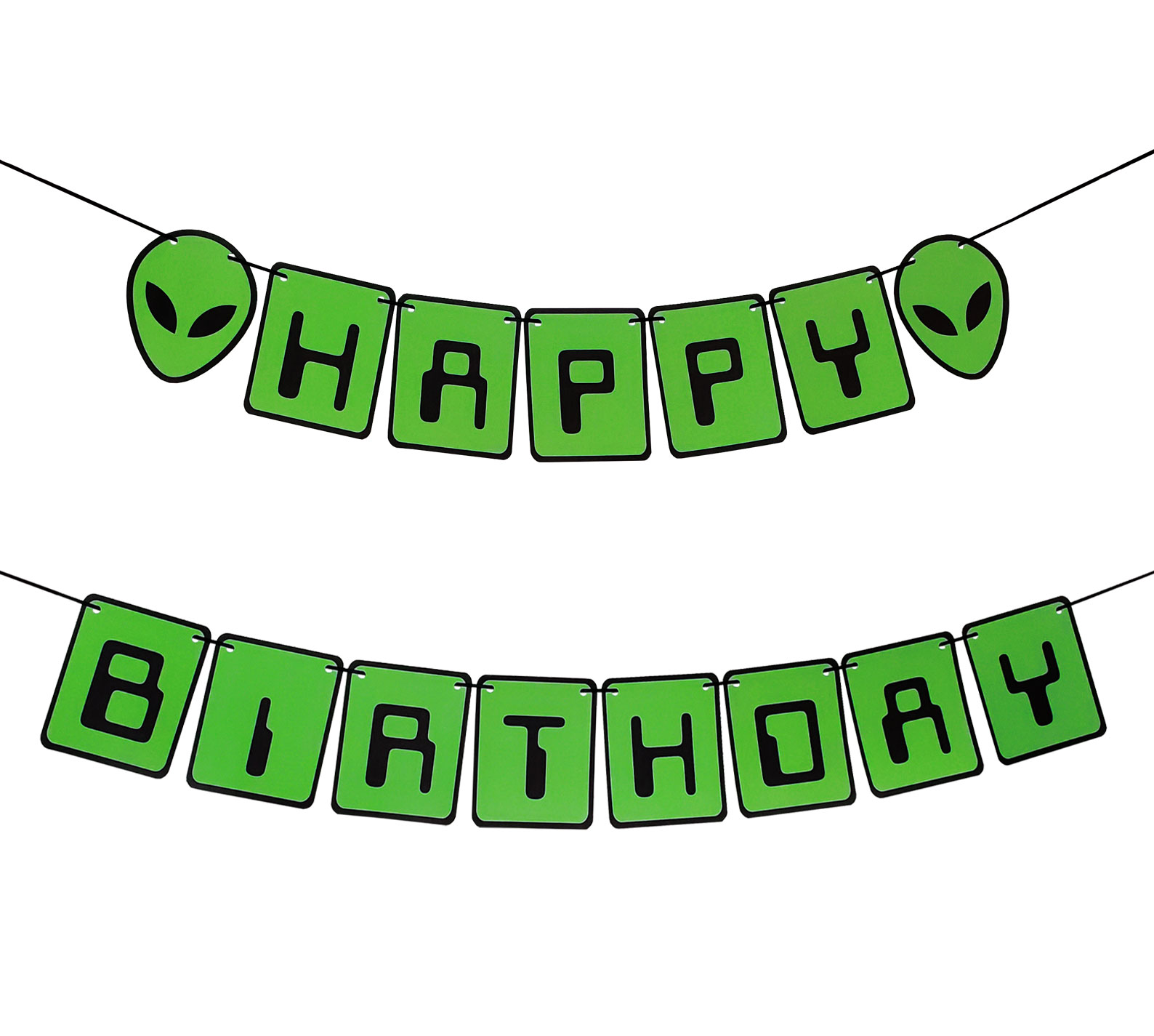 Green Alien Banner | Party in No Time